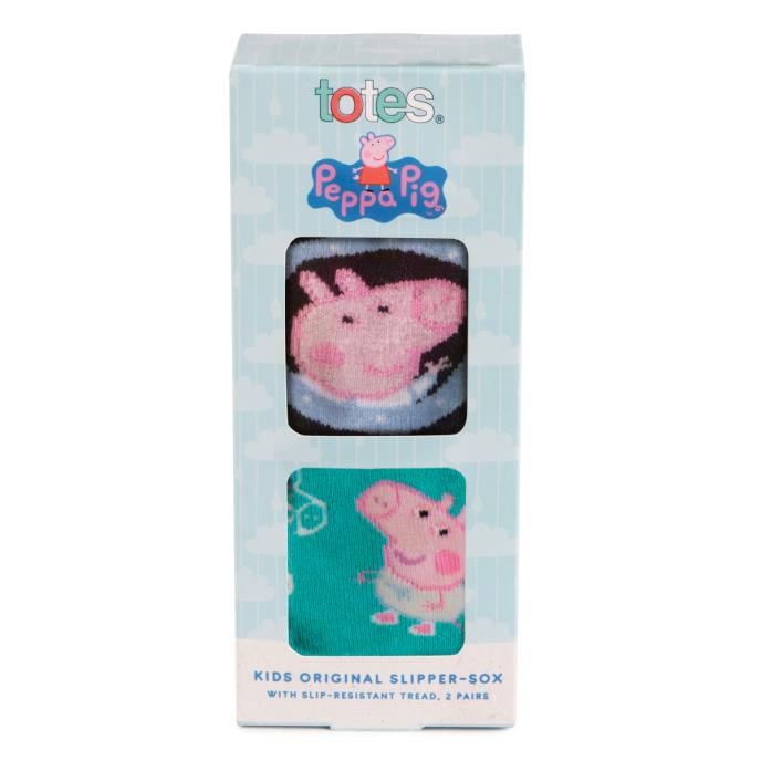 totes Peppa Pig Childrens Novelty Original Slipper Sock Twin Pack totes ISOTONER